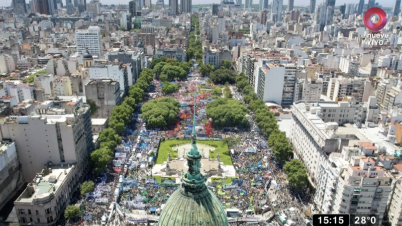 Paro General De La Cgt Terminó El Acto En Congreso Y Los Manifestantes